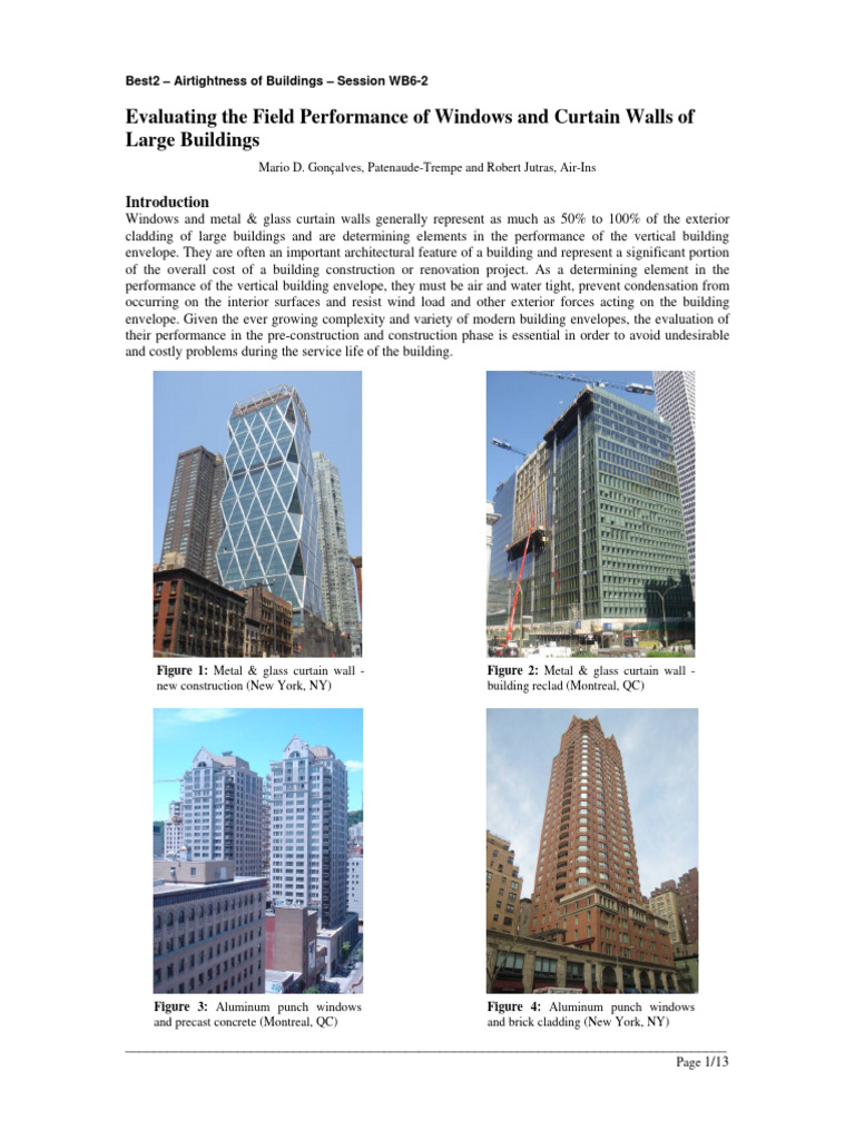 Evaluating Window and Curtain Wall Performance | PDF | Window | Wall