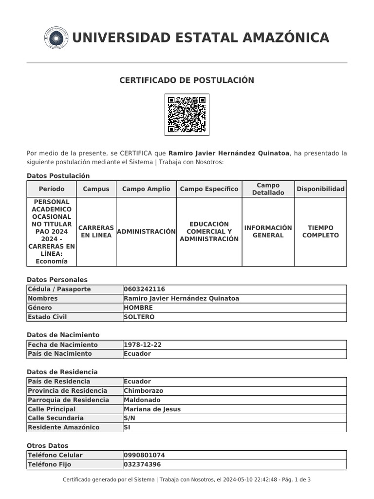 Postulacion Uea | PDF | Ecuador