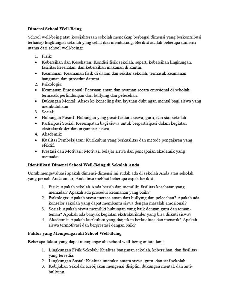 Lembar Kerja 5.2 School Well-Being | PDF