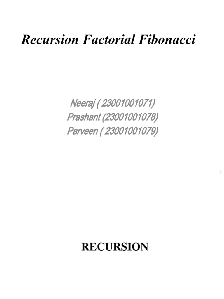 Recursion Factorial Fibonacci Pdf