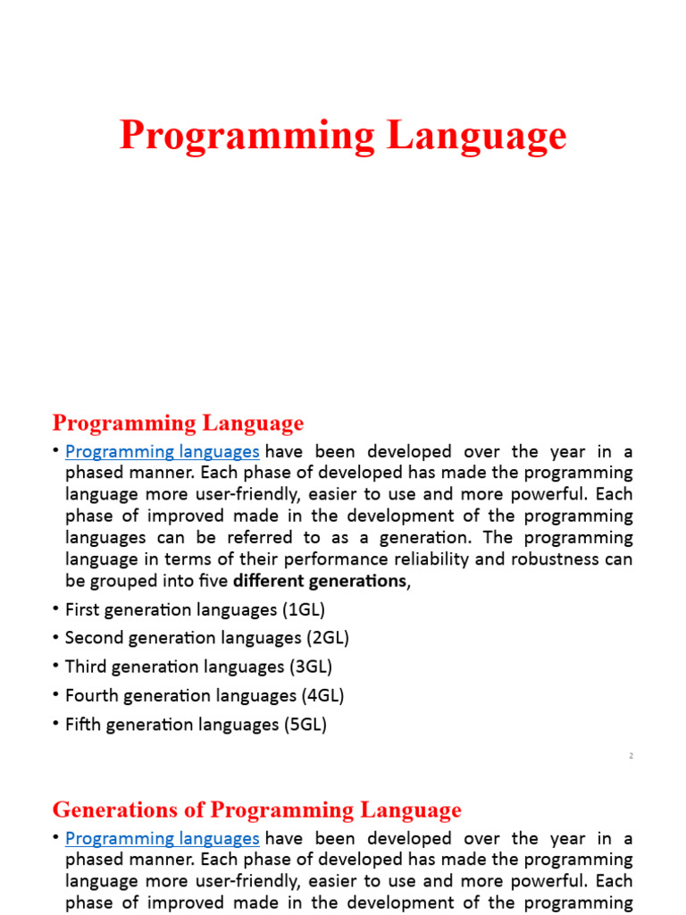 Programming Language | PDF | Programming | Computer Program