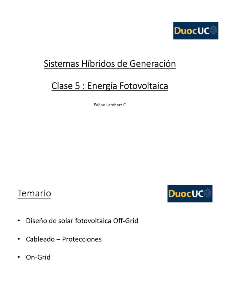 Clase 5 Hibridos | PDF | Fotovoltaica | Electricidad