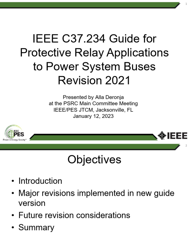 IEEE C37.234 Guide For Protective Relay Applications To Power System Buses Revision 2021 | PDF ...