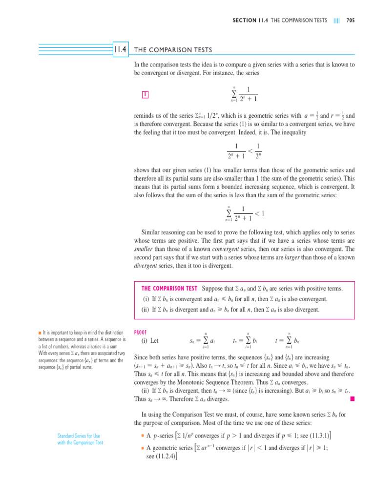 1.4 The Comparison Tests | PDF | Sequence | Series (Mathematics)