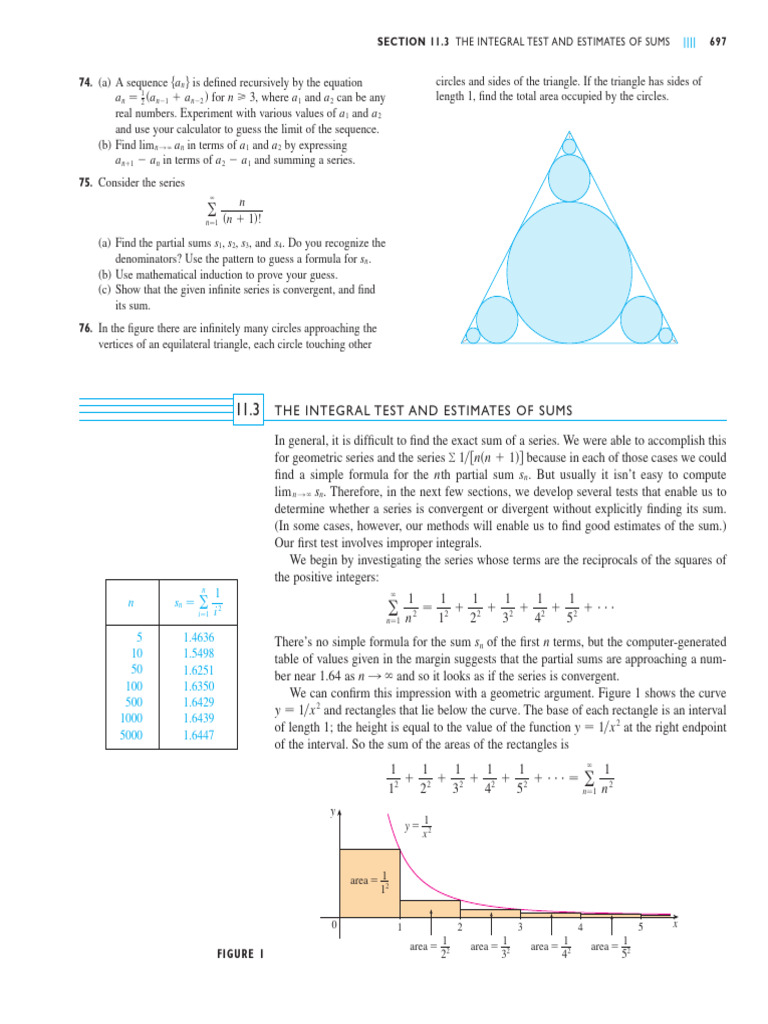 1.3 The Integral Test and Estimates of Sums | PDF | Series (Mathematics ...