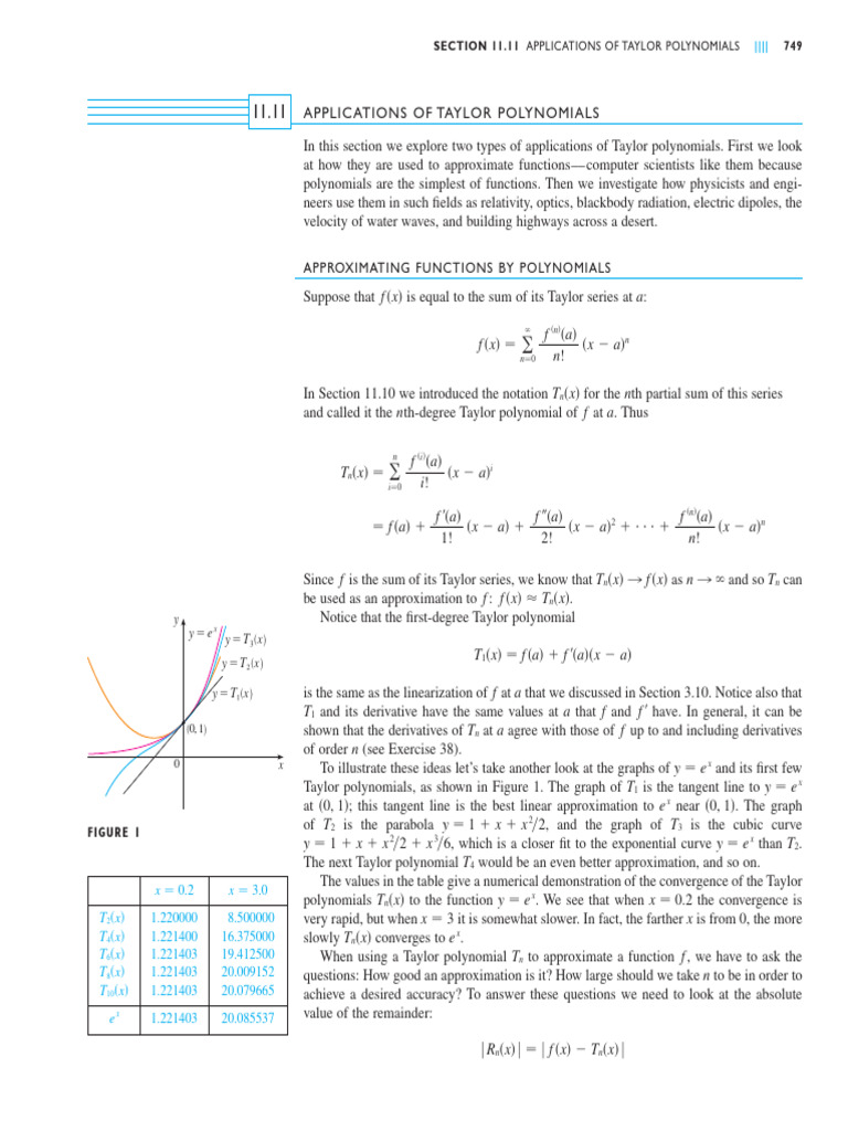 1.11 Applications of Taylor Polynomials | Download Free PDF ...