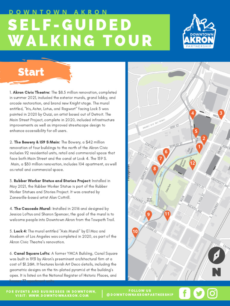 Final Downtown Akron Self Guided Walking Tour Flyer | PDF | Akron