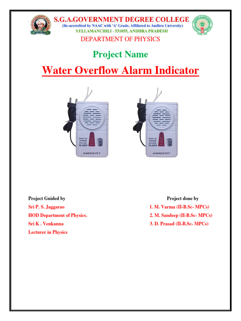 D - Water Overflow Alarm Indicator - Grand Final | PDF | Electrical ...