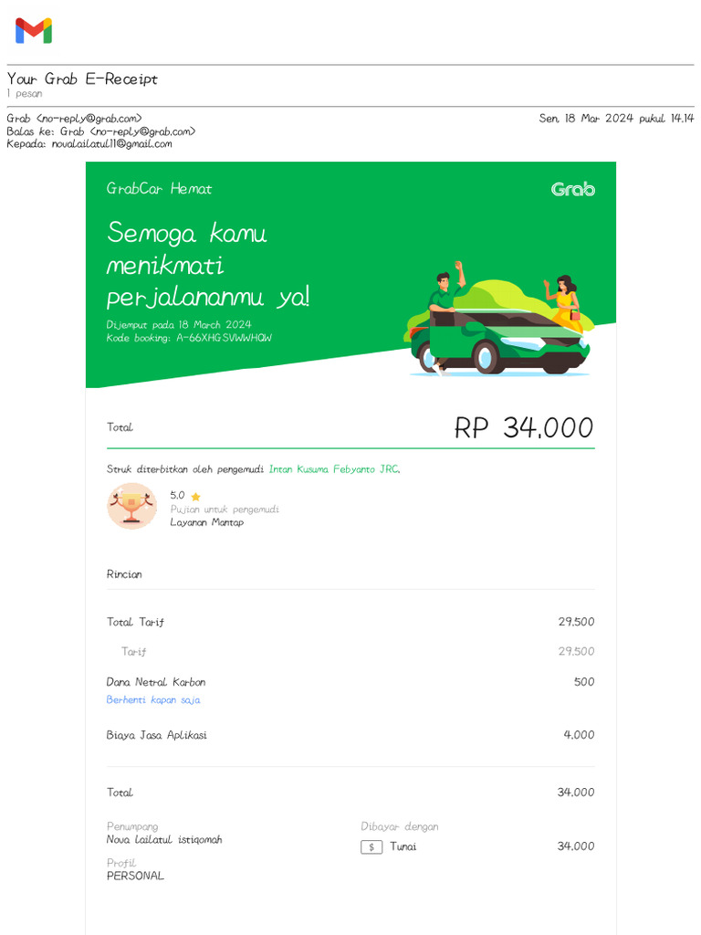 Gmail - Your Grab E-Receipt | PDF