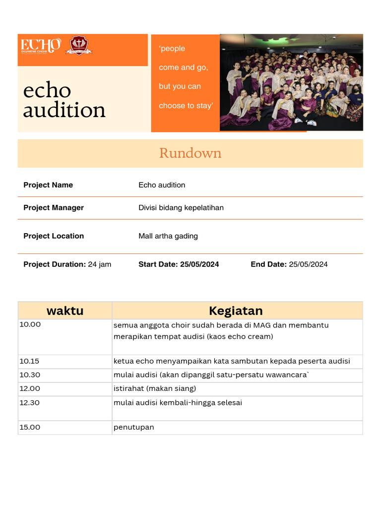 Rundown Audition | PDF