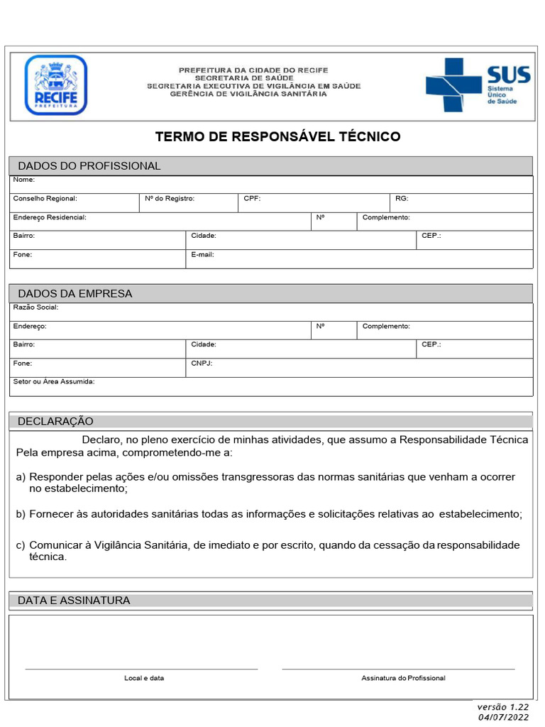 termo de responsável tecnico_2 | PDF termo de responsável tecnico_2 | PDF