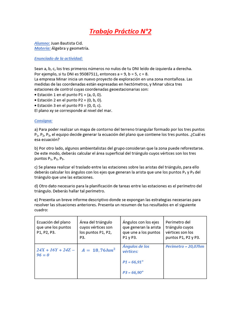 TP N°2 - Álgebra y Geometría - CID | PDF | Triángulo | Vector Euclidiano