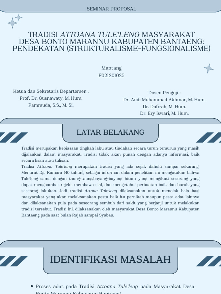 Tradisi Attoana Tule'leng Masyarakat Desa Bonto Marannu Kabupaten Bantaeng Pendekatan ...