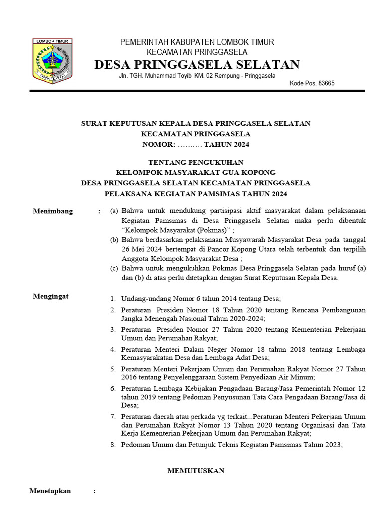 SK Kepala Desa | PDF