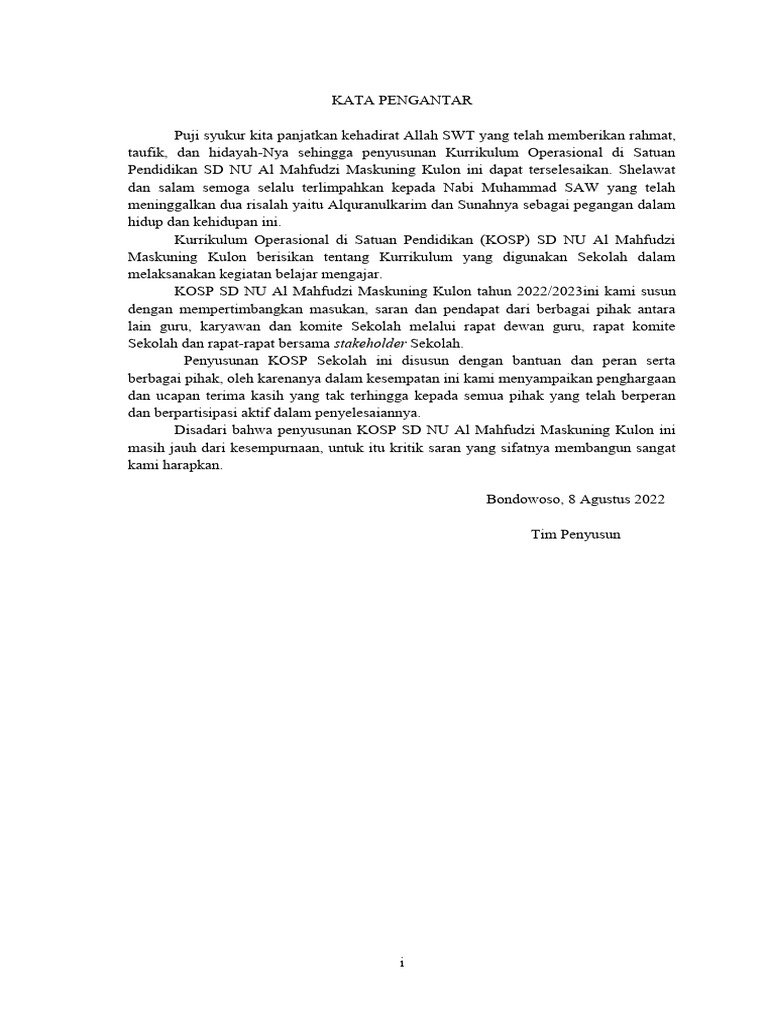 Daftar Isi Kosp | PDF