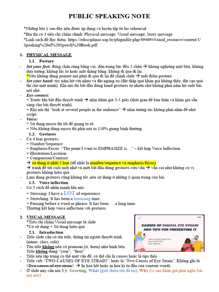Public Speaking Note | PDF
