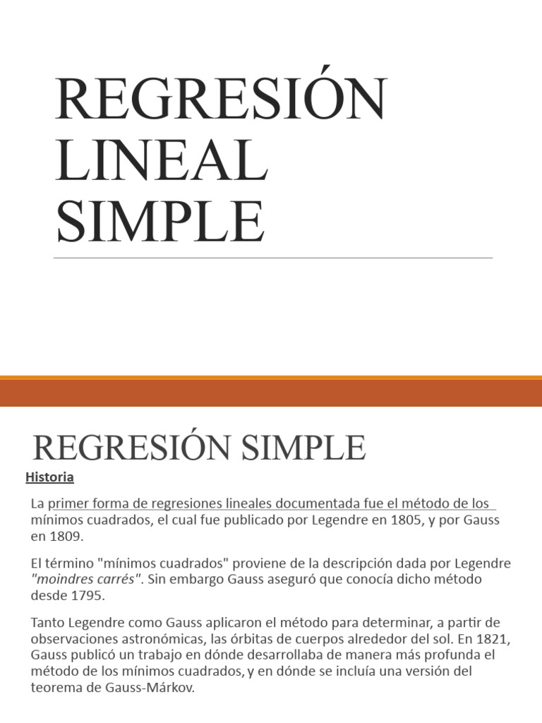 Introducción a la Regresión Lineal Simple | PDF | Regresión lineal ...