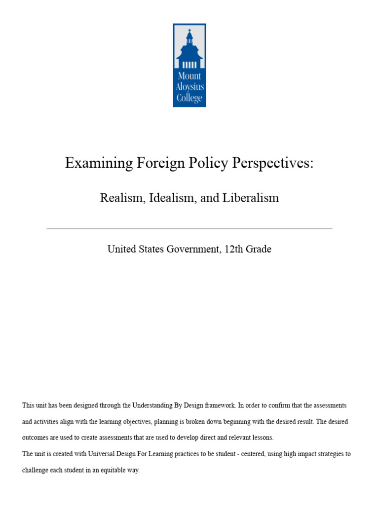Foreign Policy Perspectives for Students | PDF | Learning | Policy