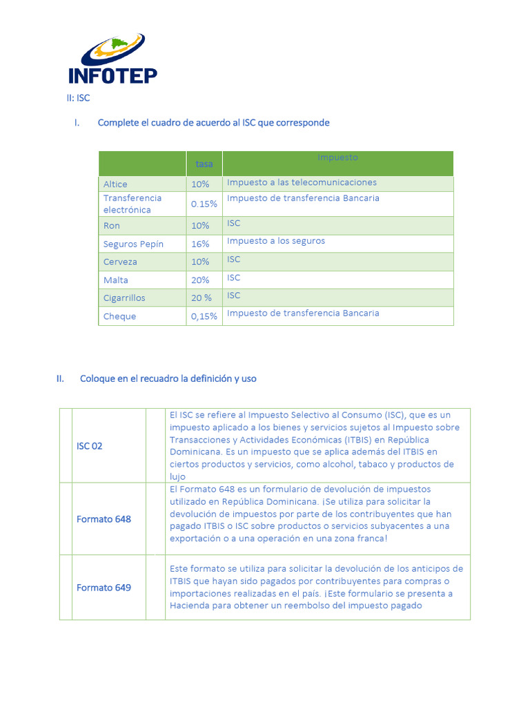 Impuesto Selectivo al Consumo (ISC) | PDF | Impuestos | Devolución de ...