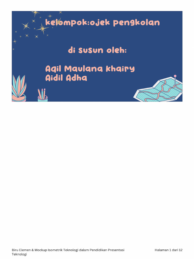 Biru Elemen & Mockup Isometrik Teknologi Dalam Pendidikan Presentasi ...