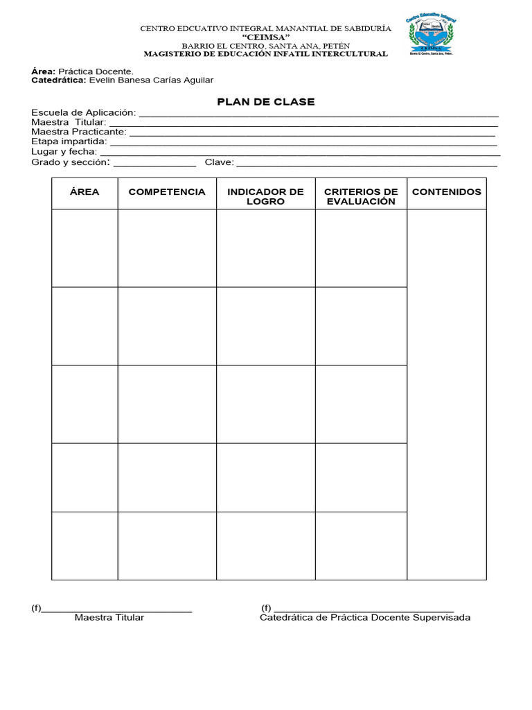 Plan de Clase-1-1 | PDF