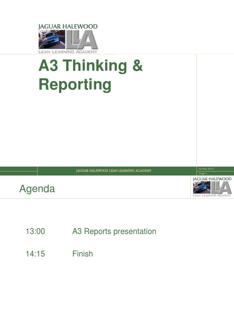 A3 Thinking & Reporting | PDF | Audit | Leadership