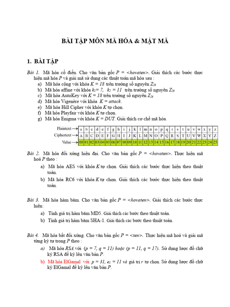 506724438 BAI TẬP MON MA HOA | PDF
