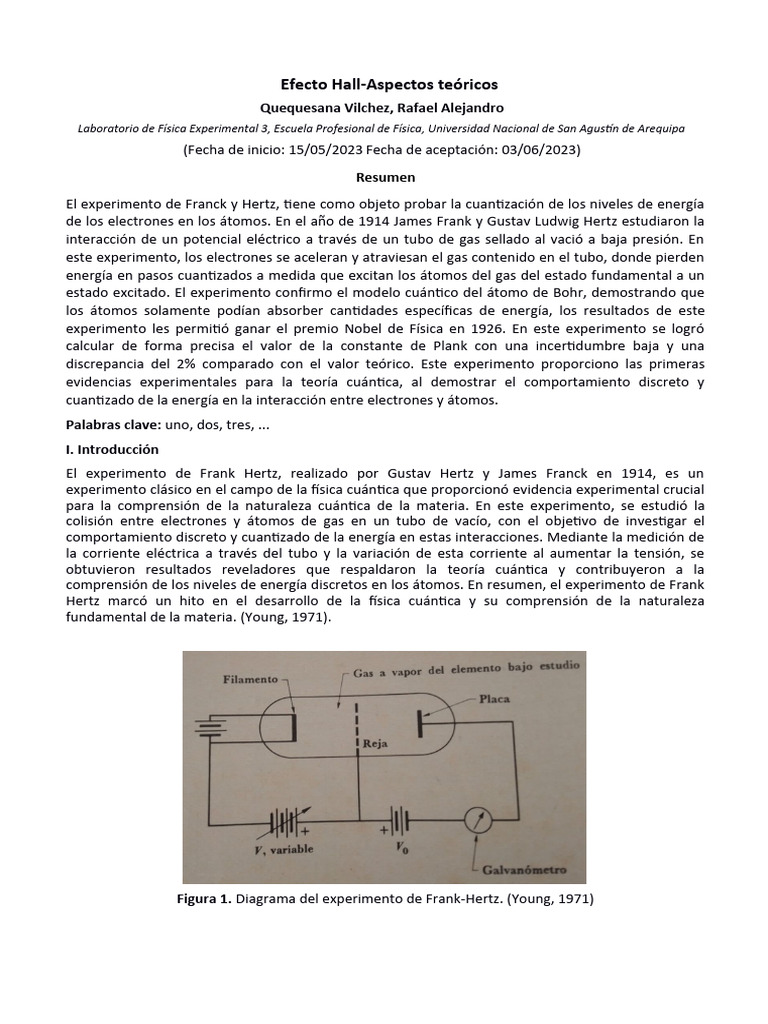 Efecto Hall | PDF | Electrón | Química Física