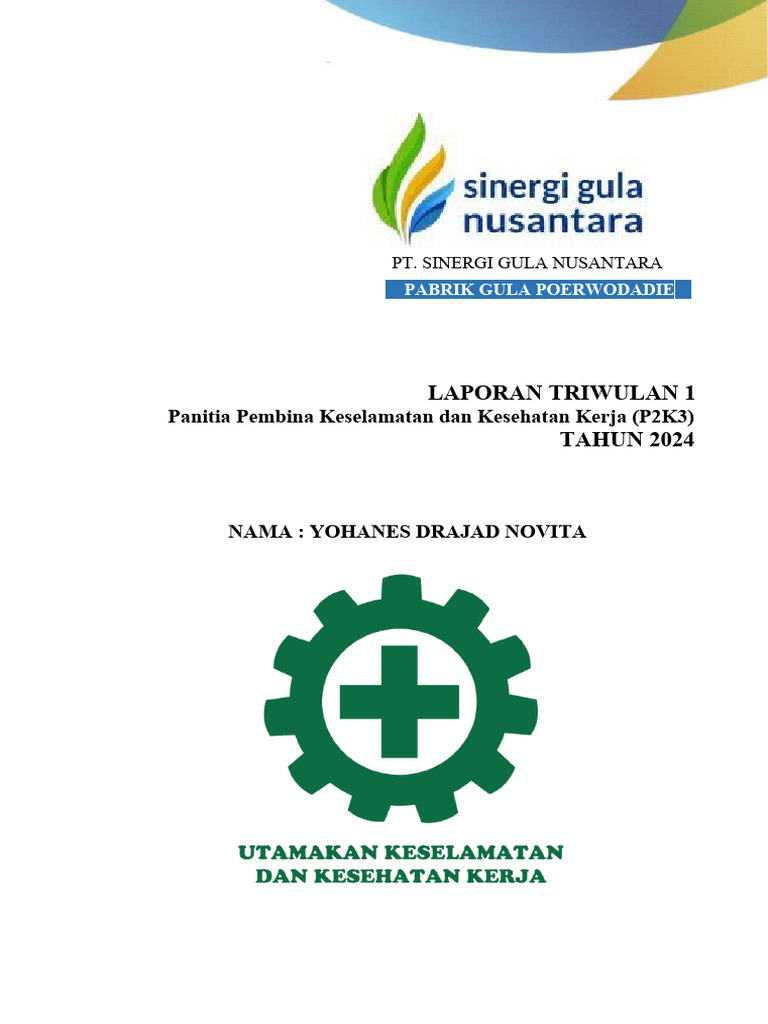 Laporan Triwulan 1 P2K3 2024 | PDF