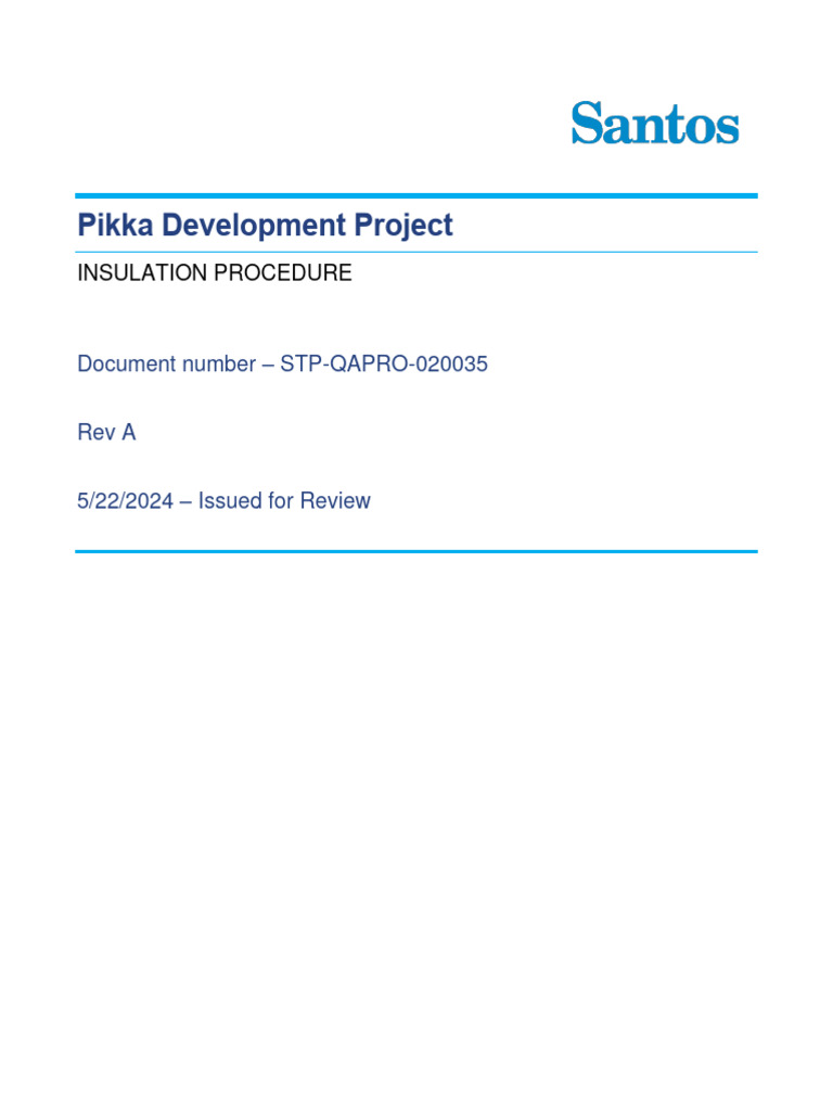 STP-QAPRO-020035 - Rev - A Insulation Procedure | PDF | Pipe (Fluid ...