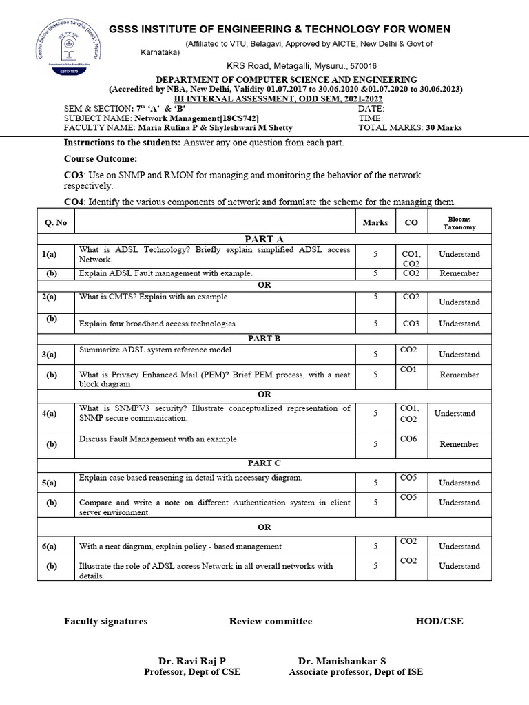 NM 18CS742 Ia3 QP | PDF | Computing