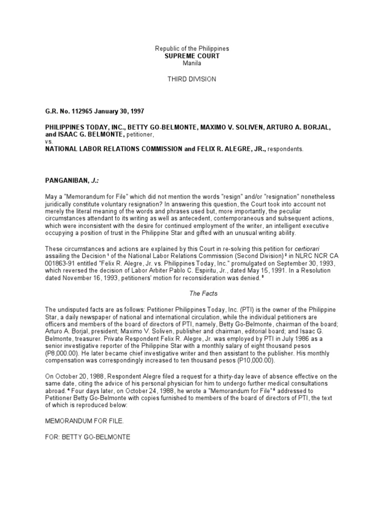 Labor Cases | PDF | Employment | Labour Law