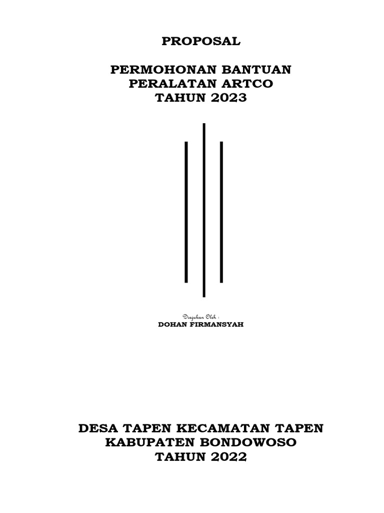 Proposal Bantuan Peralatan Artco | PDF
