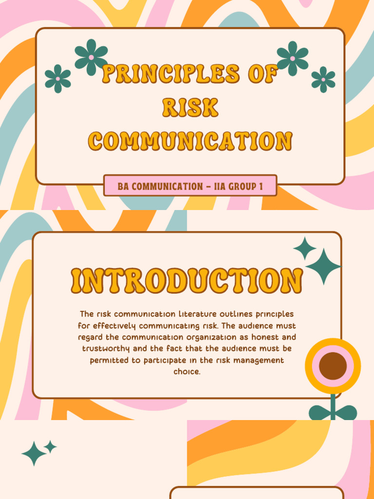 Group 01 Principles of Risk Communication | PDF | Risk | Information