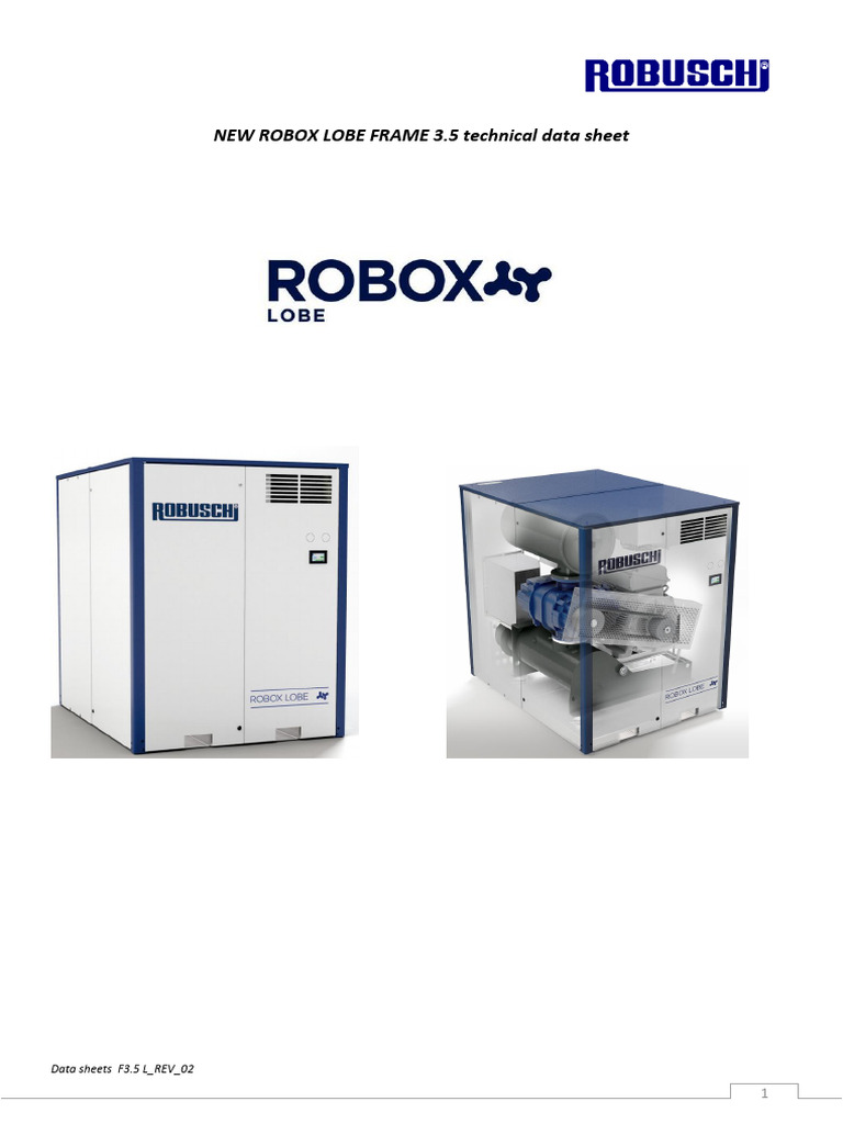 ROBOX Lobe Frame 3.5 Tech Specs | PDF | Belt (Mechanical) | Pipe (Fluid Conveyance)