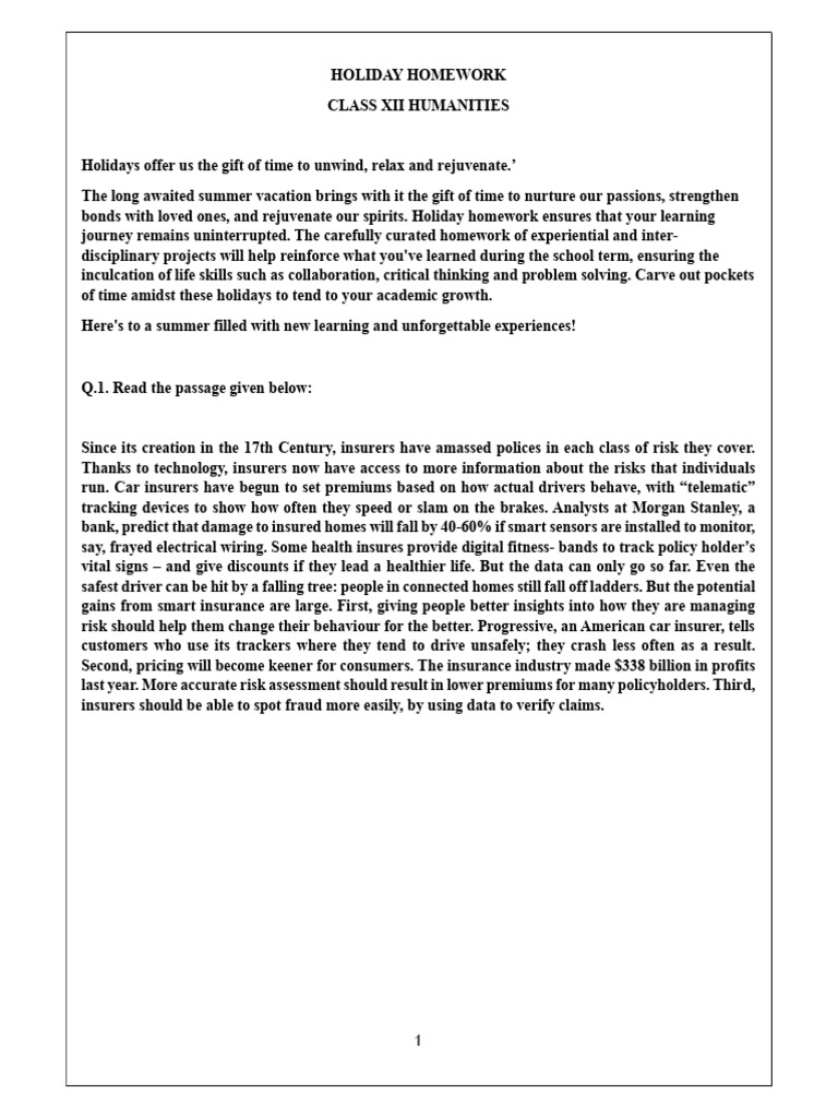 Holiday Homework Class 12 | PDF | Matrix (Mathematics) | Caste
