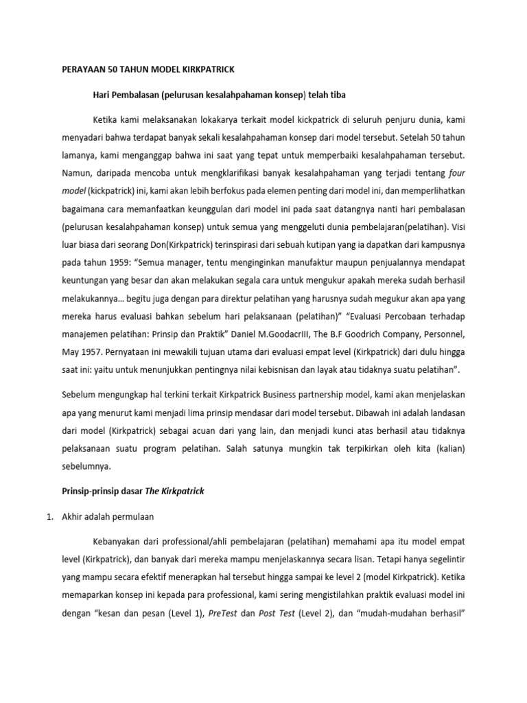 50 Years of Kirkpatrick Model | PDF | Karier & Perkembangan