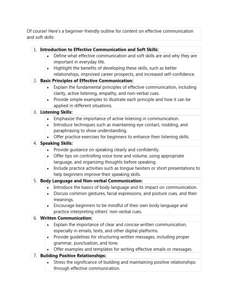 Beginner's Guide to Communication Skills | PDF | Communication ...