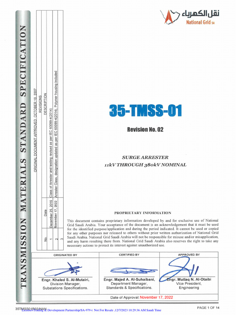 35-TMSS-02 - Surge Arrester | PDF | Insulator (Electricity) | Capacitor