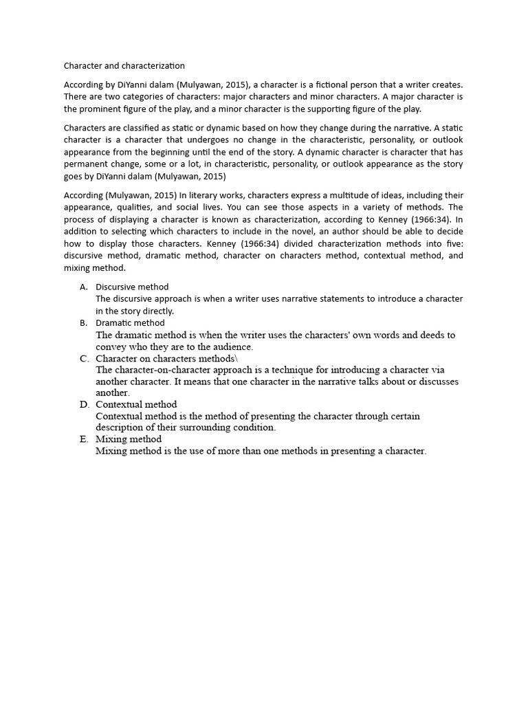 Bab 2 Bagian Character | PDF