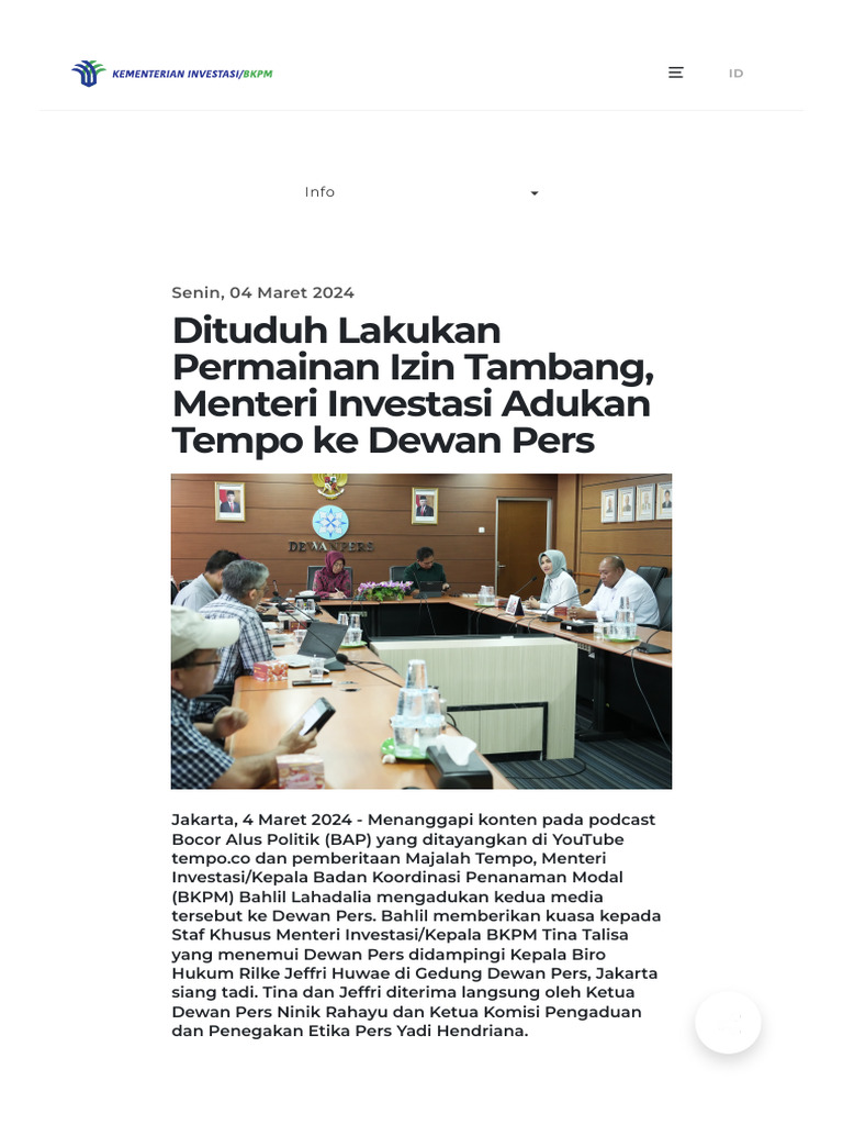 Kementerian Investasi - BKPM - Dituduh Lakukan Permainan Izin Tambang ... Kementerian Investasi - BKPM - Dituduh Lakukan Permainan Izin Tambang ...