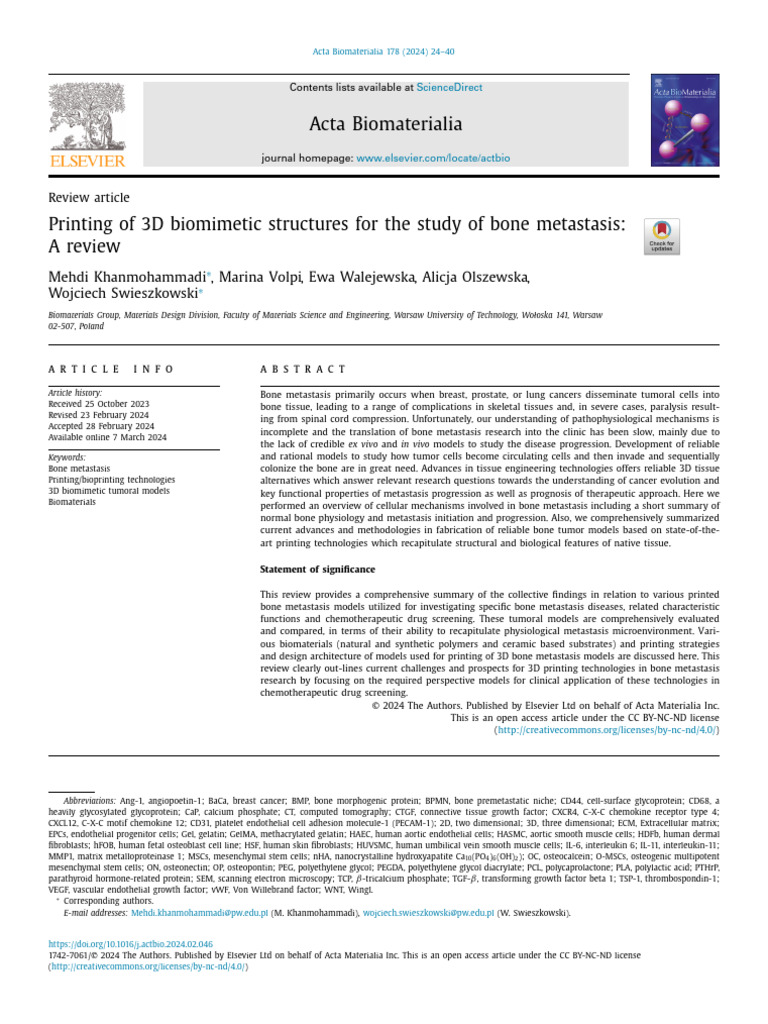 3d Printing of Bone Material Design | Download Free PDF | Metastasis | Bone