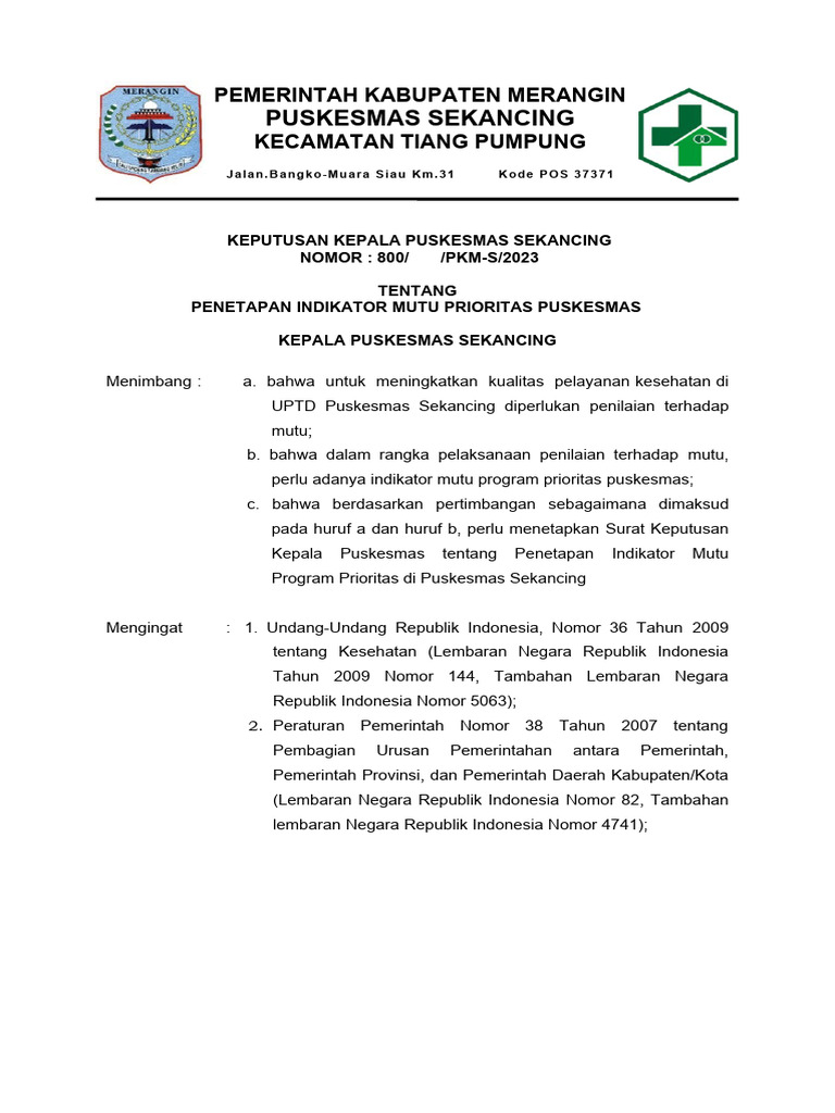 SK Penetapan Impp | PDF