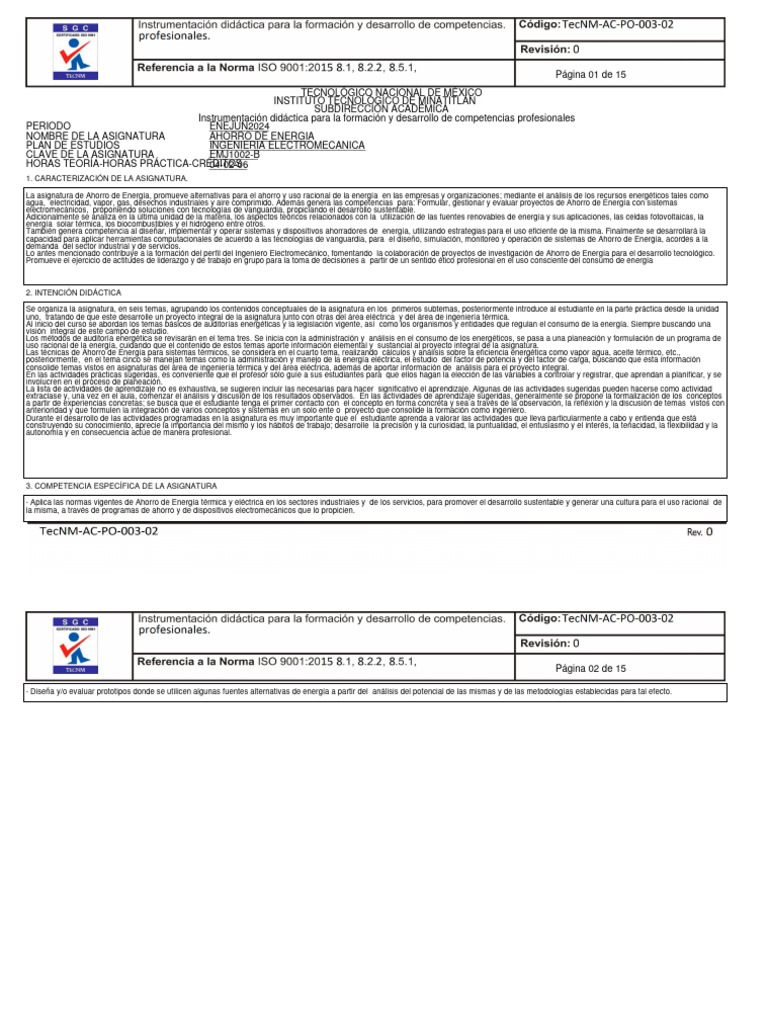 6 TP0 OFFIEinsdi | PDF | Uso eficiente de energía | Evaluación