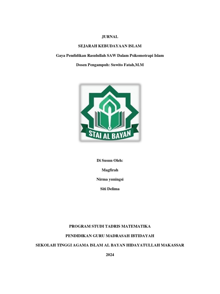 Gaya Pendidikan Rasulullah Saw Dalam Psikomotrapi Islam KLPK Delima ...
