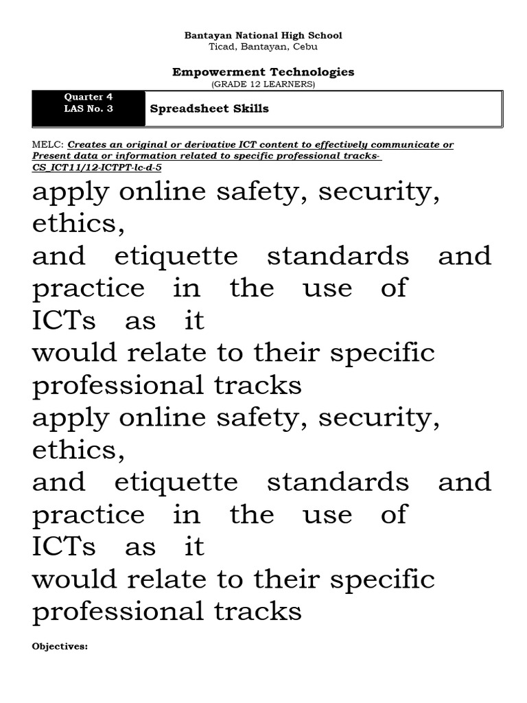 LAS-3-ETECH | PDF | Spreadsheet | Microsoft Excel