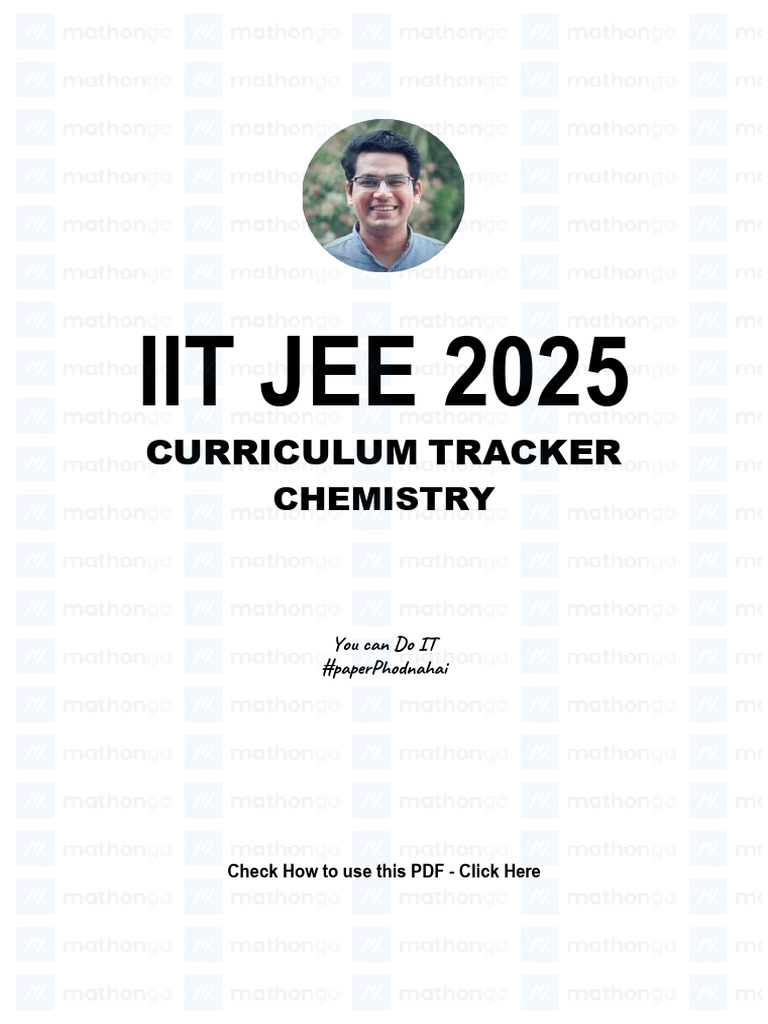 JEE 2025 Chemistry Curriculum Tracker | PDF | Chemistry | Chemical Bond
