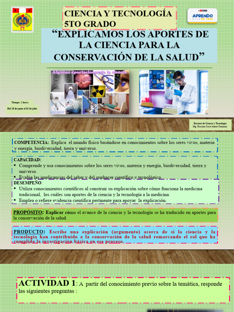 CyT - ACTIVIDAD 10- EXPERIENCIA 4-5TO GRADO | PDF | Science | Medicina