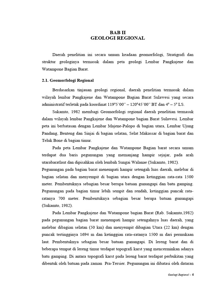 Bab Ii Geologi Regional | PDF | Ilmu Sosial