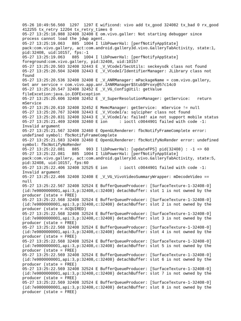 Vivo Gallery Debug Logs | PDF | Android (Operating System) | Mobile Linux